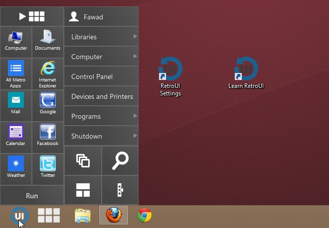 RetroUI Pro exécutent les applications metro au bureau - Tech-Connect